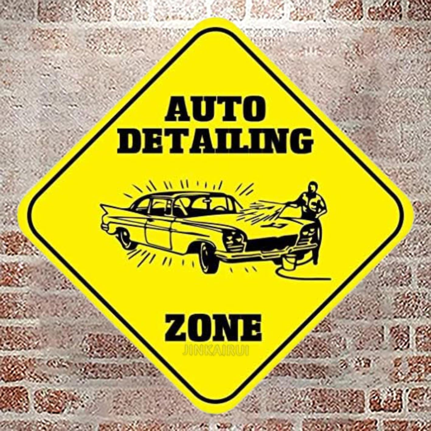 Metal Sign 12x12 inches Auto Detailing Zone Crossing Funny Metal ...