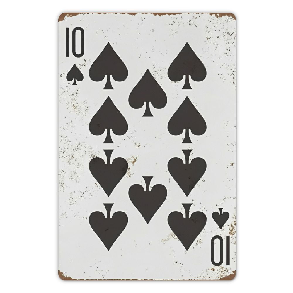 Metal Sign 8 x 12inches - 10 of Spades Retro Poker Man Cave Vintage ...