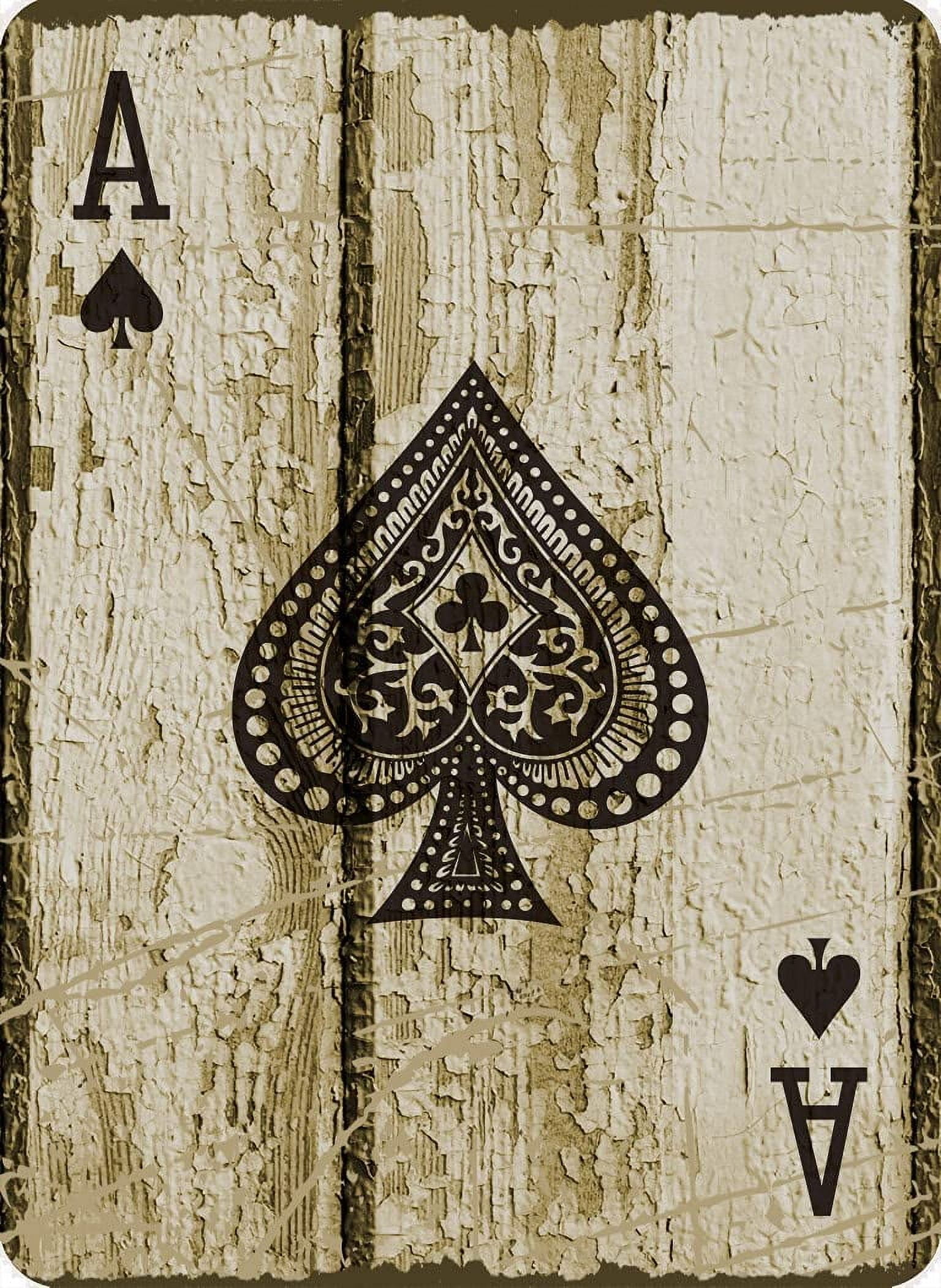 Metal Sign 8 x 12inches - Ace of Spades Poker Man Cave Vintage Look Tin ...