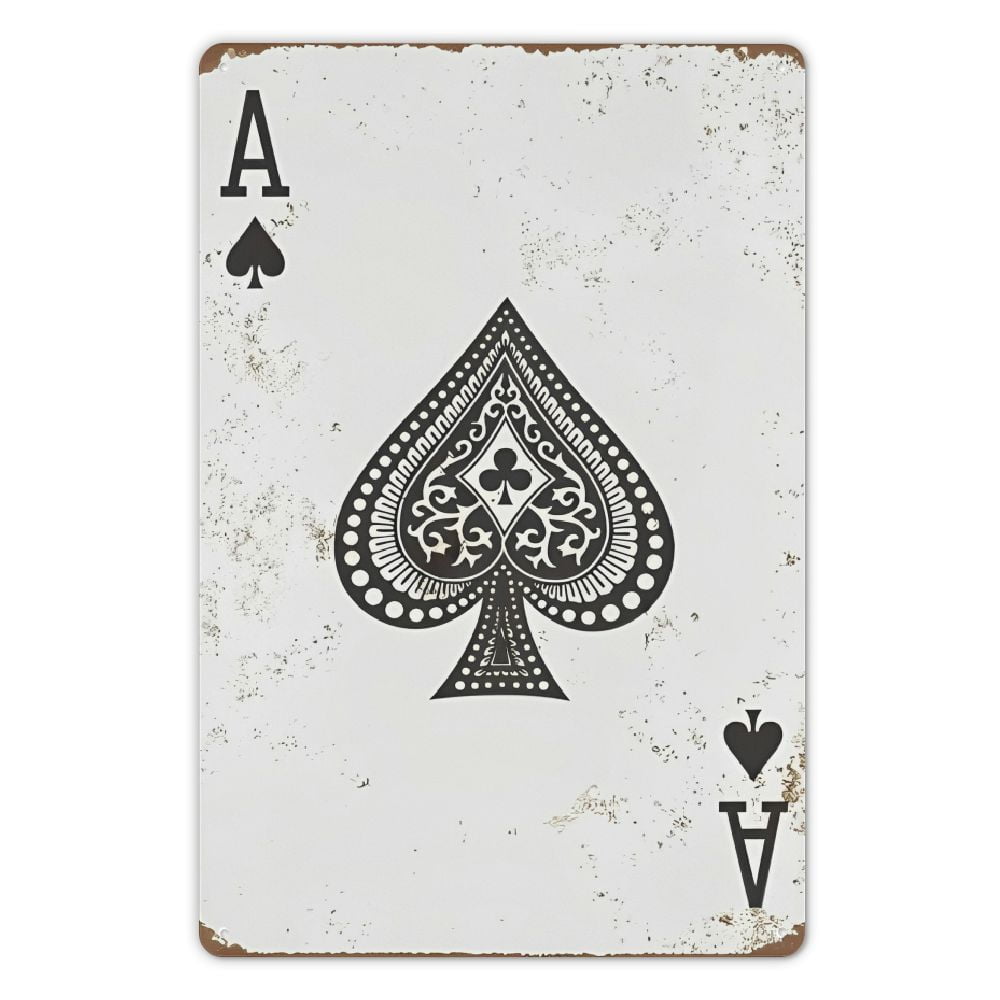 Metal Sign 8 x 12inches - Ace of Spades Retro Poker Man Cave Vintage ...