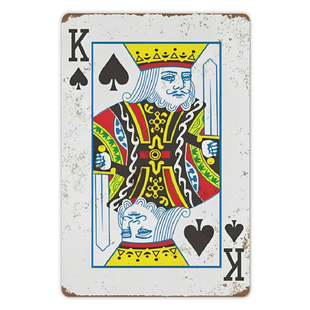 Metal Sign 8 x 12inches - King of Spades Retro Poker Man Cave Vintage ...
