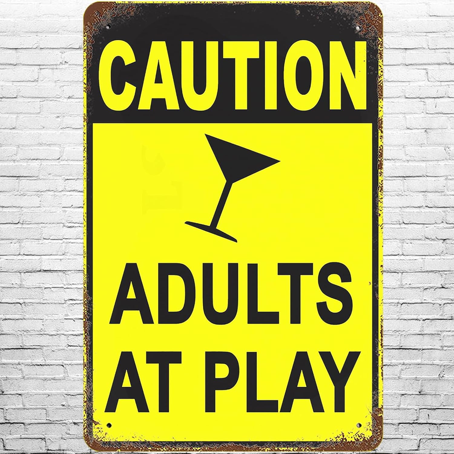 Metal Sign 8"x12" Vintage Adults At Play, Retro Wall Decor Party Zone ...