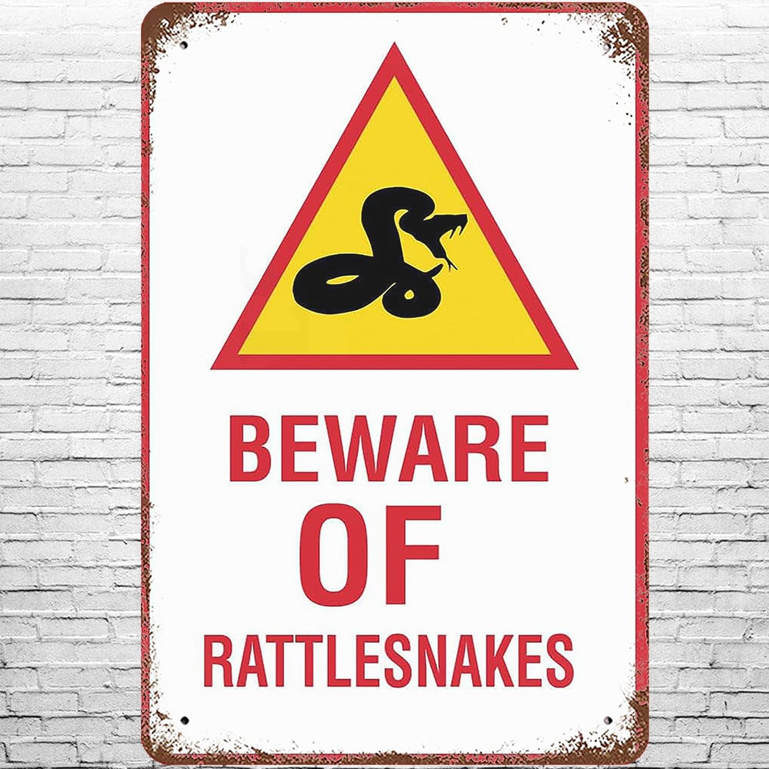Metal Sign 8"x12" Vintage Beware Of Rattlesnakes, Retro Wall Decor ...