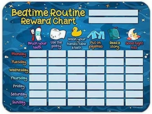 Metal Sign 8X12 Inches Bedtime Routine Reward Star Chart Checklist For ...