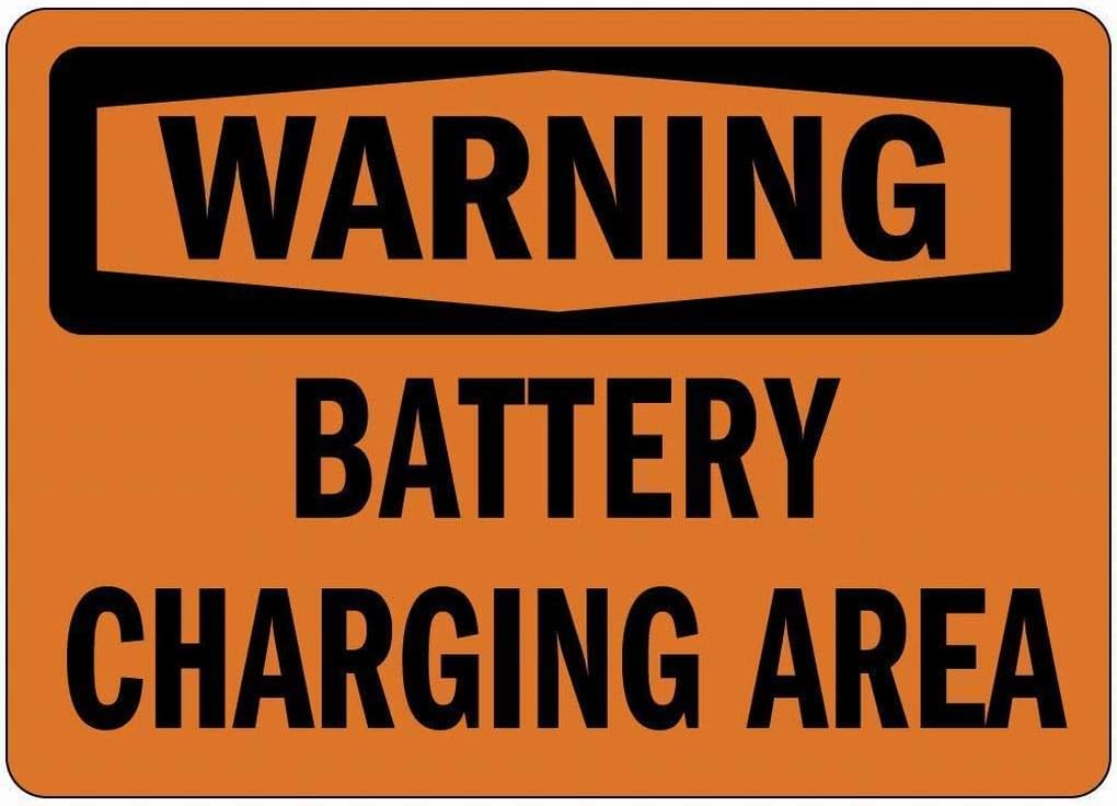 Metal Sign 8X12 Inches New Warning Safety Sign Warning Battery Charging ...