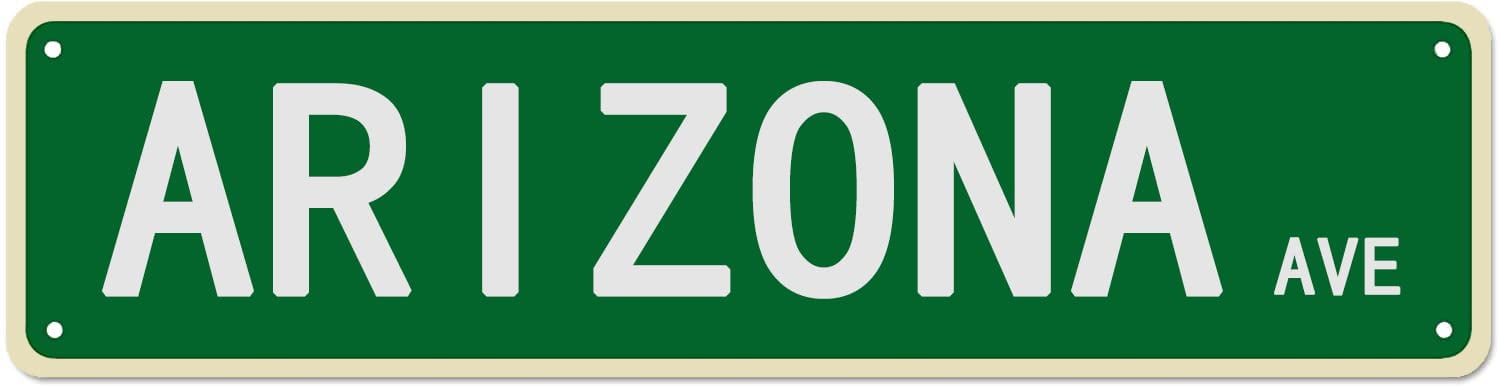 Metal Sign Arizona Ave Vintage Signs Retro Tin Signs Art Plaque ...