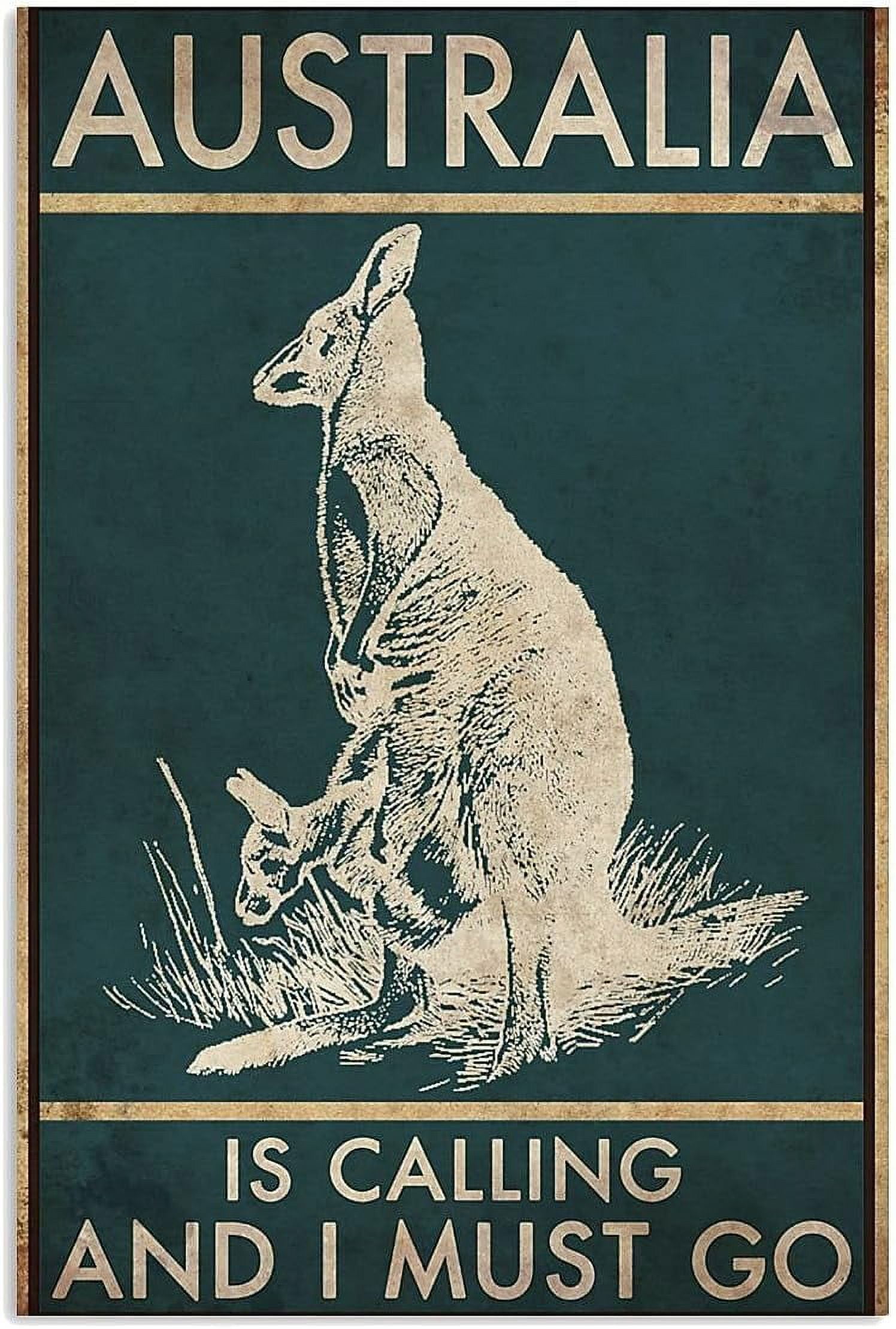 Metal Sign Australia is Calling and I Must Go Kangaroo Funny Retro ...
