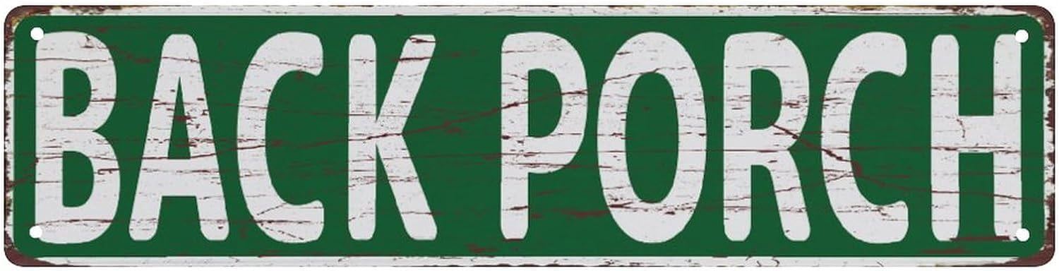 Metal Sign Back Porch Retro Metal Tin Signs 16X4 Inch For Shop Yard Man ...