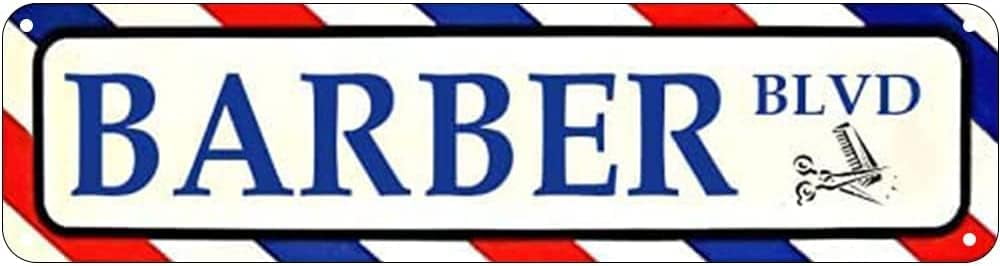 Metal Sign Barber Shop Hair Stylist Hairdresser Stripes Man Cave Metal ...