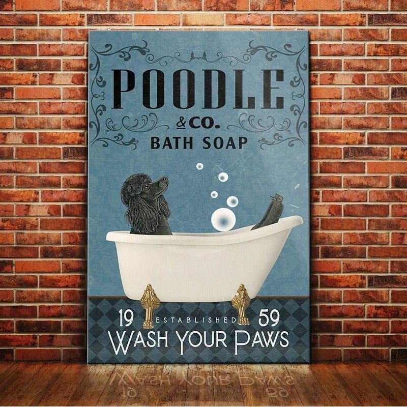 Metal Sign Bath Soap Company Poodle Dog Sign Vintage Funny Sign Retro ...