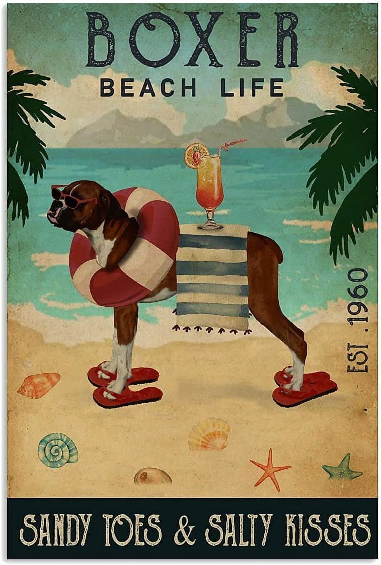 Metal Sign Beach Cocktail Life Boxer Sign Vintage Funny Sign Retro ...