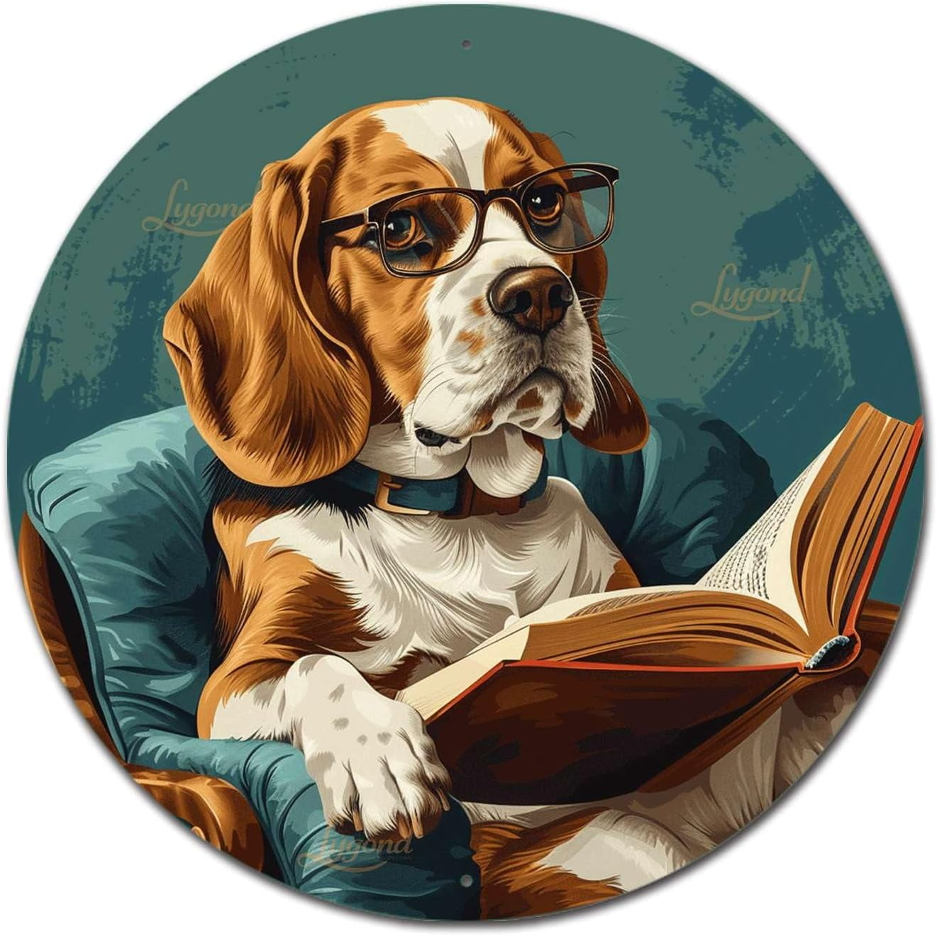 Metal Sign Bookworm Beagle Tin Sign A Reading Companion for Pet Themed ...