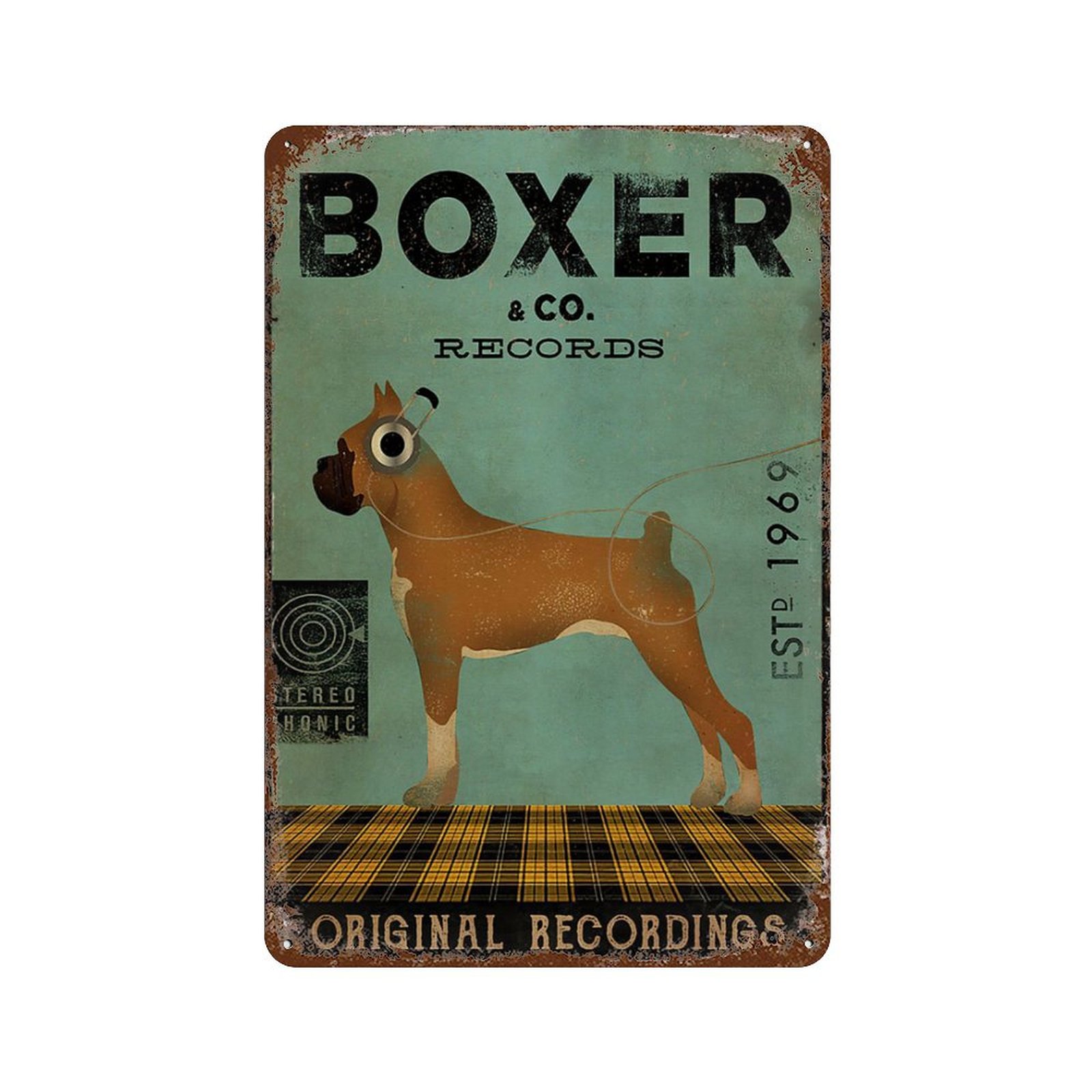 Metal Sign Boxer Records Signs Vintage Tin Sign Retro Sign Aluminum ...