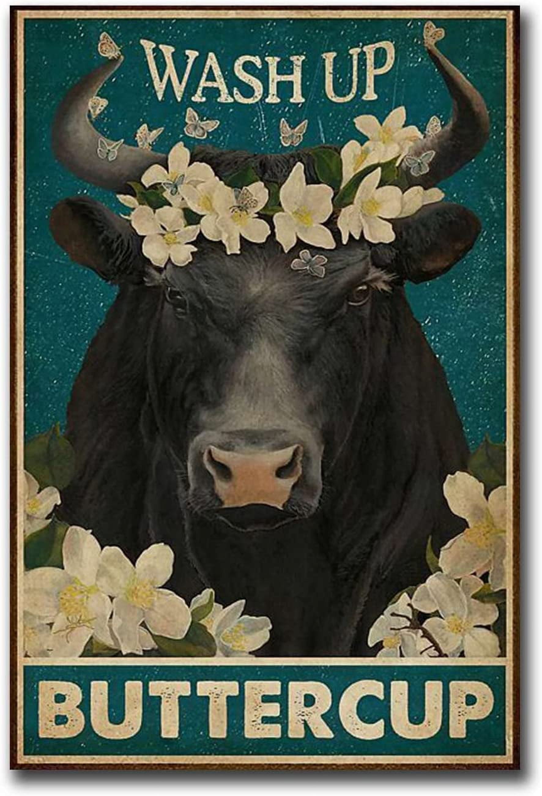 Metal Sign Bull Cattle Wash Up Buttercup Sign Vintage Funny Sign Retro ...
