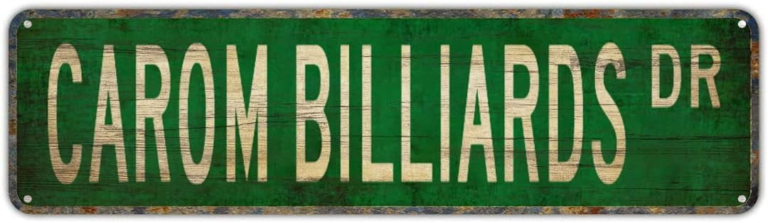 Metal Sign CAROM BILLIARDS DR Vintage Tin Signs Plaque for Bedroom ...