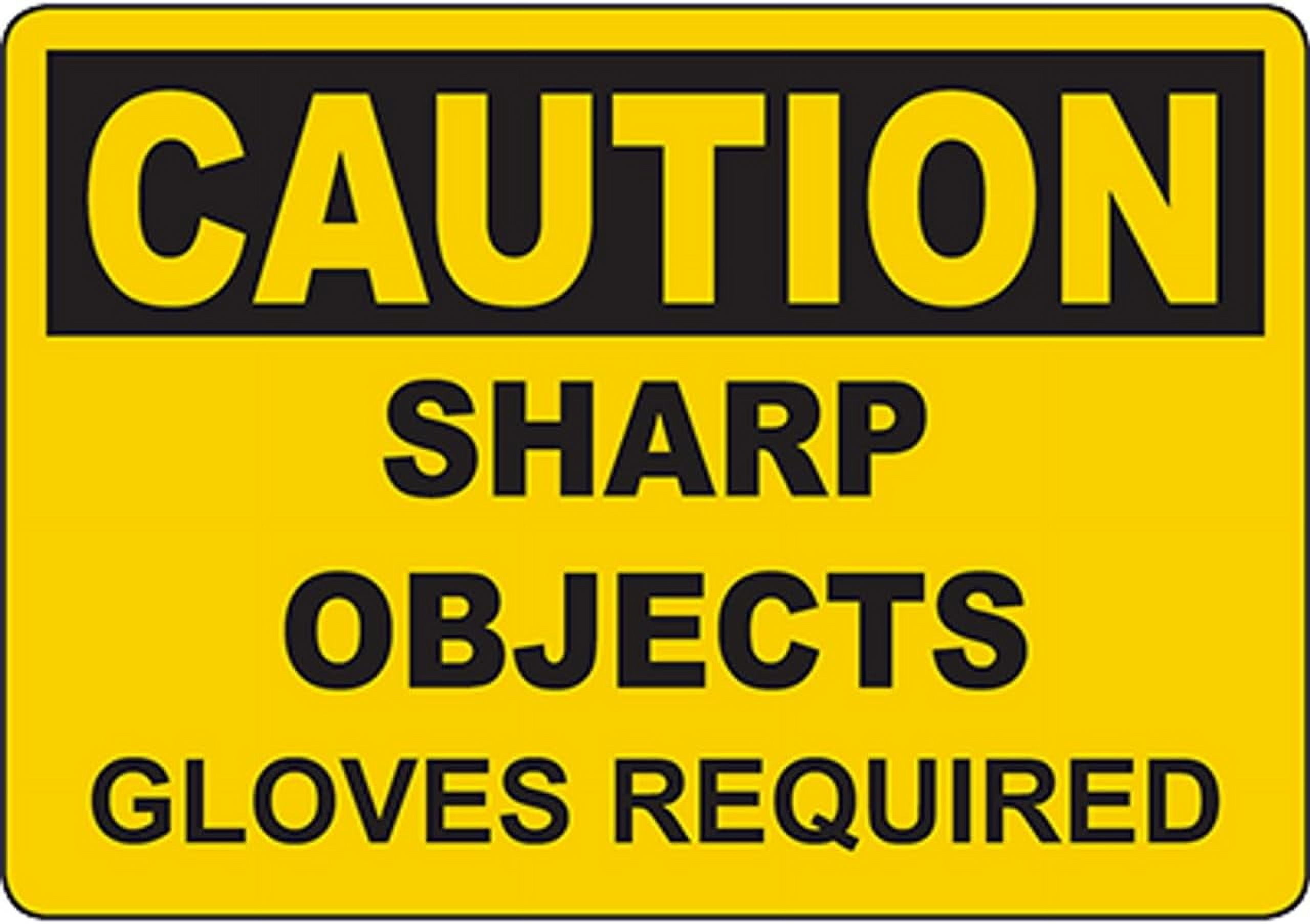 Metal Sign CAUTION Sharp Objects Gloves Required Tin Sign Vintage ...