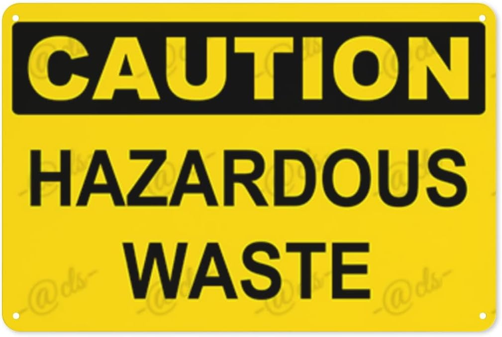 Metal Sign, Caution Sign， HAZARDOUS WASTE -CAUTION SIGN, for office ...