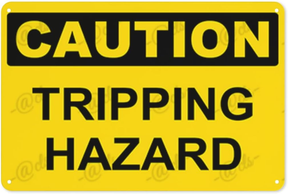 Metal Sign, Caution Sign， TRIPPING HAZARD, Rust Free With 4 Pre-drilled ...
