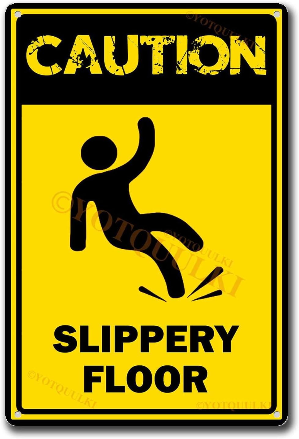 Metal Sign Caution Slippery Floor Signs Warning Traffic Road Street ...