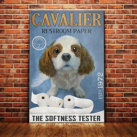Metal Sign Cavalier King Charles Spaniel Dog Restroom Paper Company ...