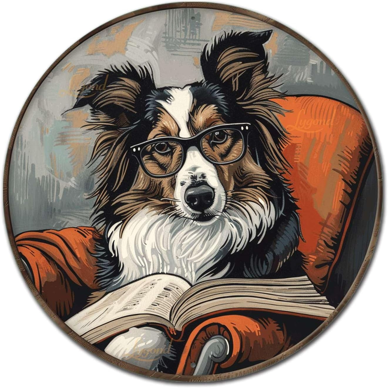 Metal Sign Collie Reading Companion Tin Sign A Literary Collie for Home ...