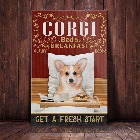 Metal Sign Corgi Dog Bedroom Sign Vintage Funny Sign Retro Aluminum Tin ...