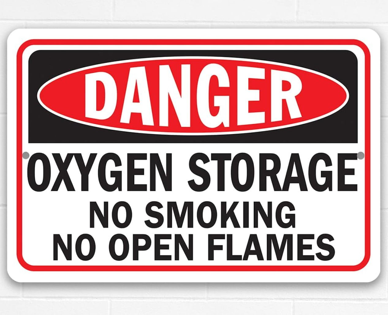 Metal Sign - Danger Oxygen Storage No Smoking or Open Flames - Use ...