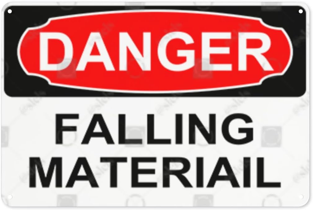 Metal Sign, Danger Sign - FALLING MATERIAL, Waterproof, Fade and ...