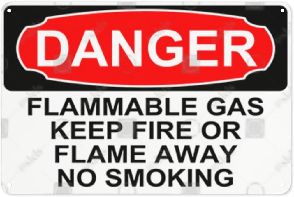 Metal Sign, Danger Sign - FLAMMABLE GAS KEEP FIRE OR FLAME AWAY NO ...