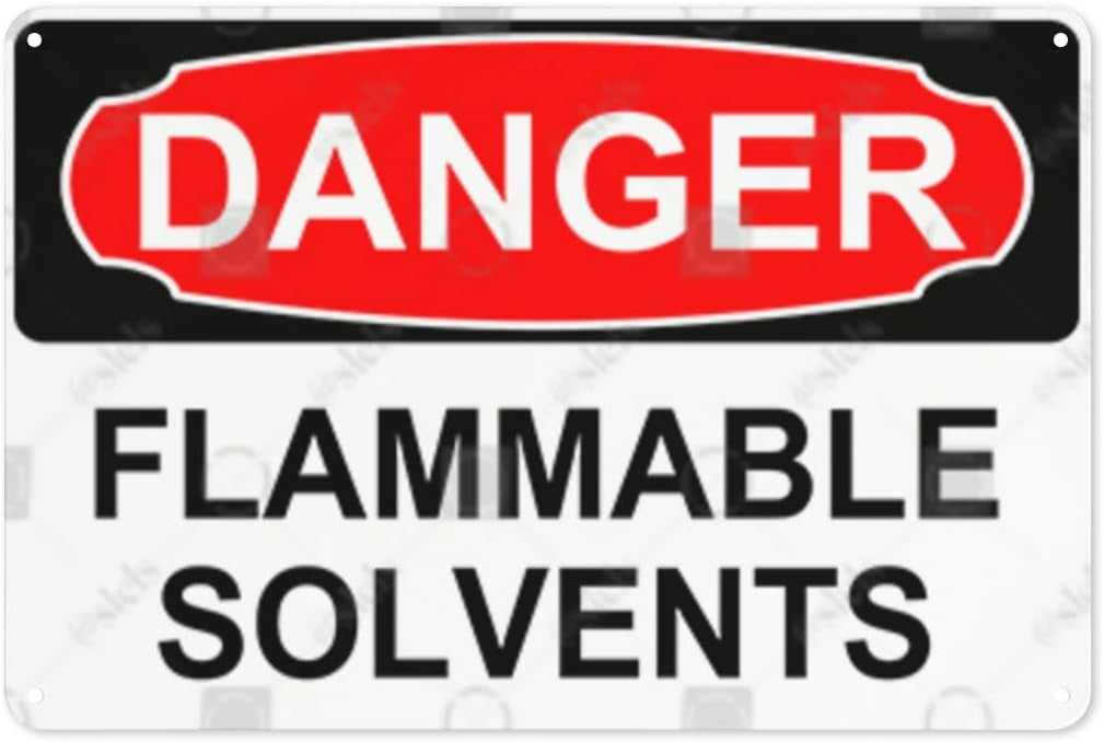 Metal Sign, Danger Sign - FLAMMABLE SOLVENTS, Waterproof, Fade and ...