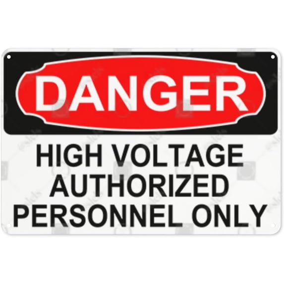 Metal Sign, Danger Sign - HIGH VOLTAGE AUTHORIZED PERSONNEL ONLY ...