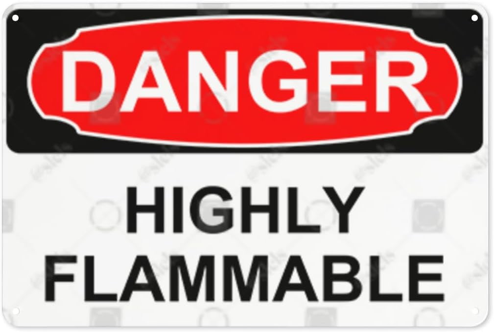 Metal Sign, Danger Sign - HIGHLY FLAMMABLE, Waterproof, Fade and ...