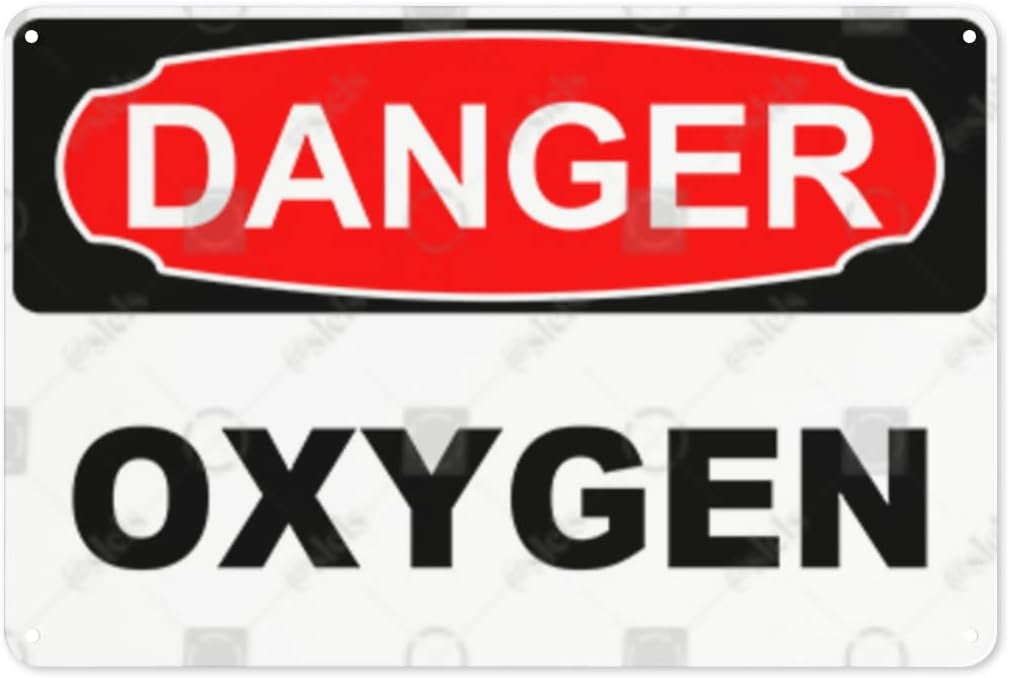 Metal Sign, Danger Sign - OXYGEN, Waterproof, Fade and Scratch ...