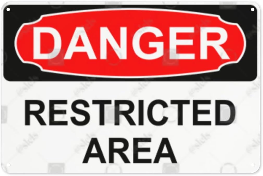 Metal Sign, Danger Sign - RESTRICTED AREA, Waterproof, Fade and Scratch ...