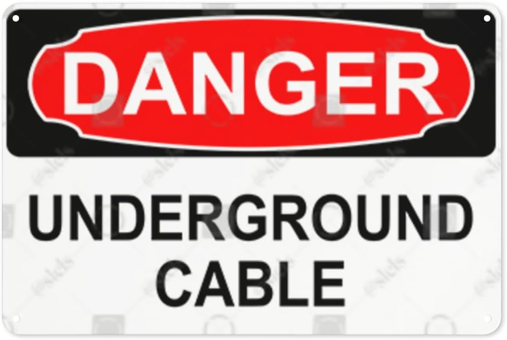 Metal Sign, Danger Sign - UNDERGROUND CABLE, Waterproof, Fade and ...