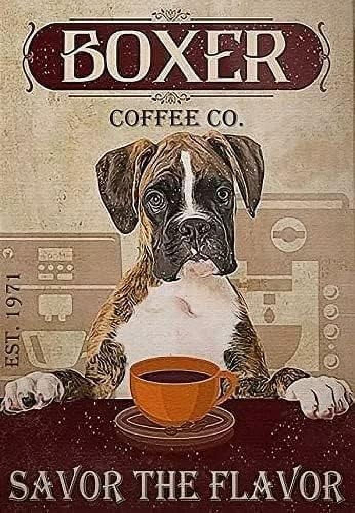 Metal Sign Decor Boxer Coffee Co Savor The Flavor Funny Metal Retro Tin ...