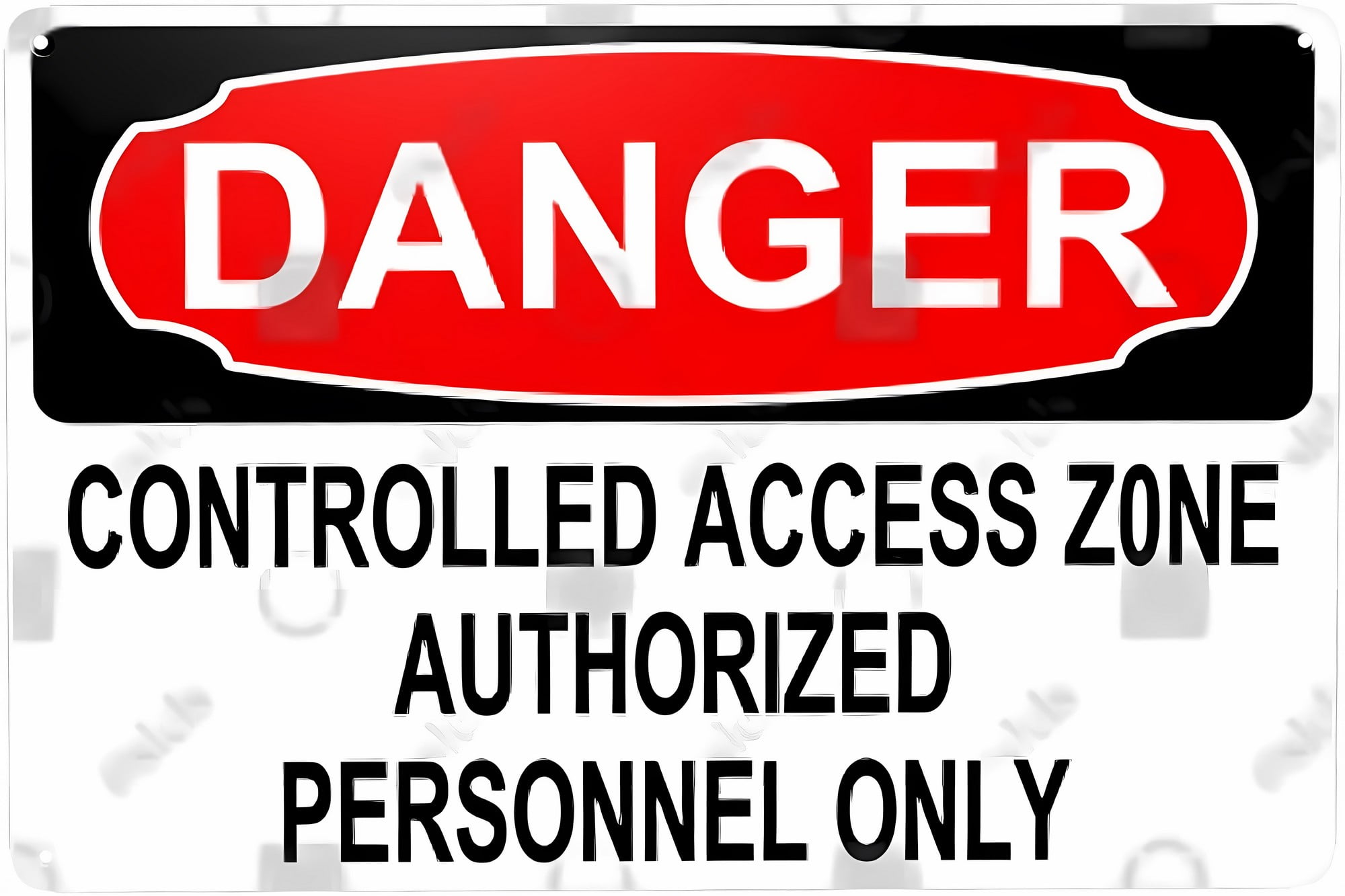 Metal Sign Decor Danger CONTROLLED ACCESS ZONE AUTHORIZED PERSONNEL ...