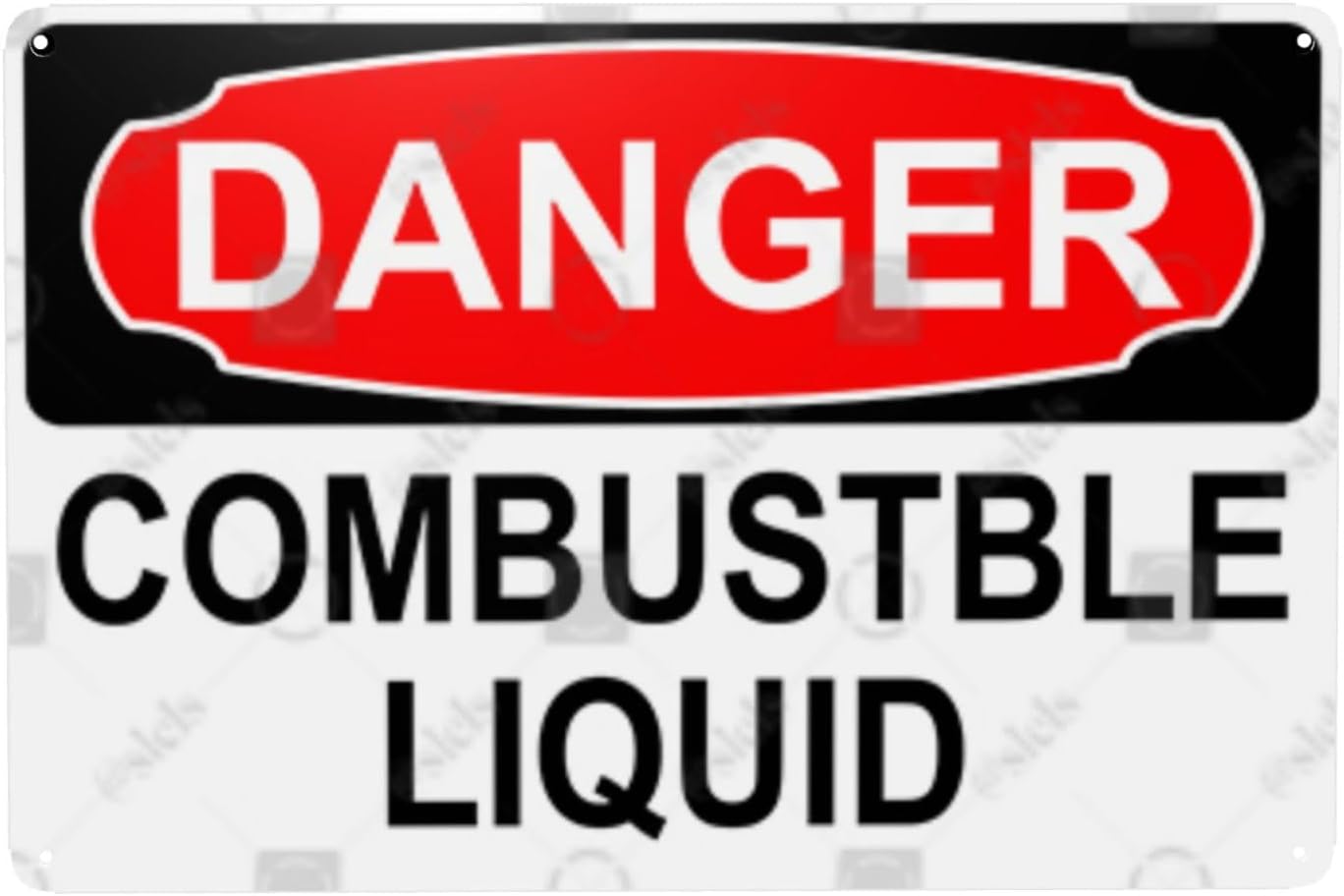 Metal Sign Decor, Danger Sign - COMBUSTIBLE LIQUID, for office ...