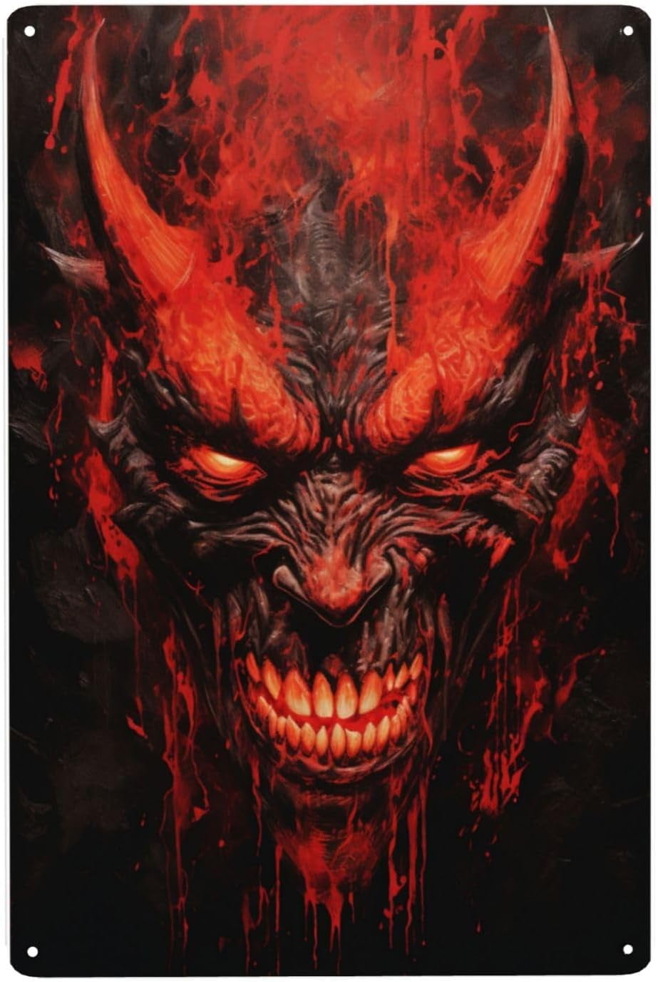 Metal Sign Demons Of Terror Scarlet Tin Wall Art Decor,Signs Vintage ...