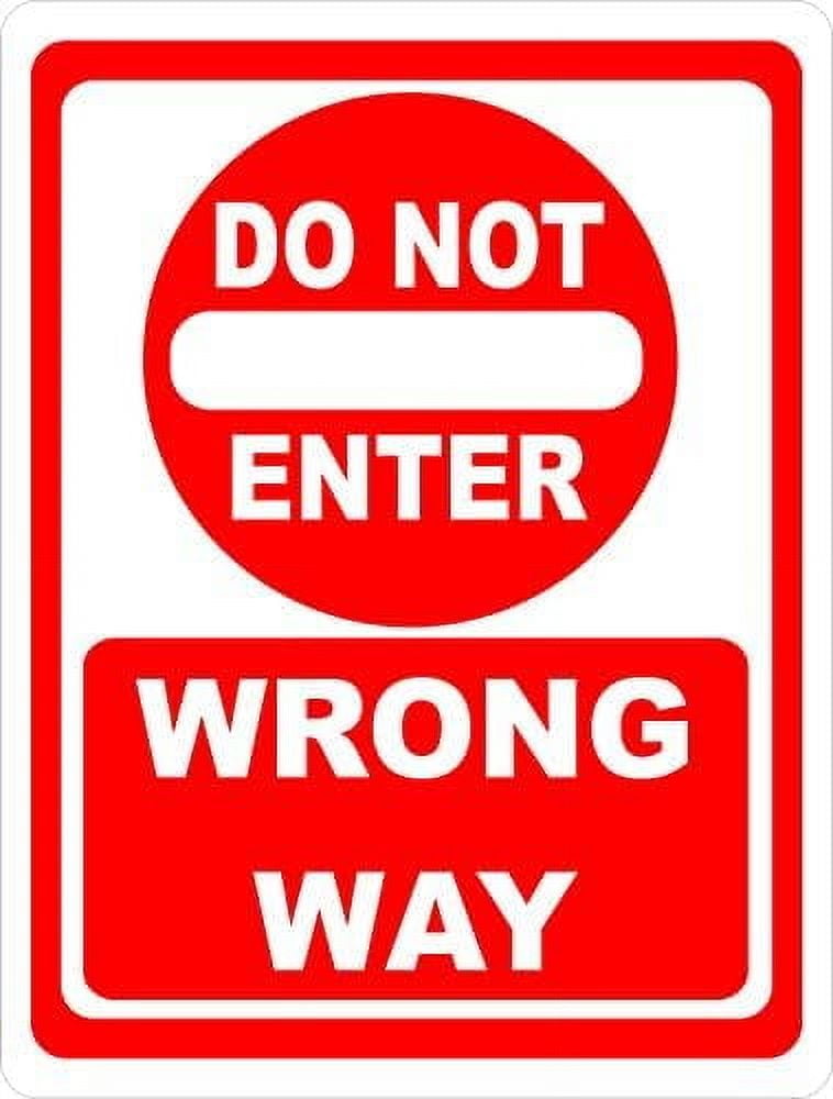 Metal Sign Do Not Enter Wrong Way Sign for Outdoor & Indoor 12" x 8 ...