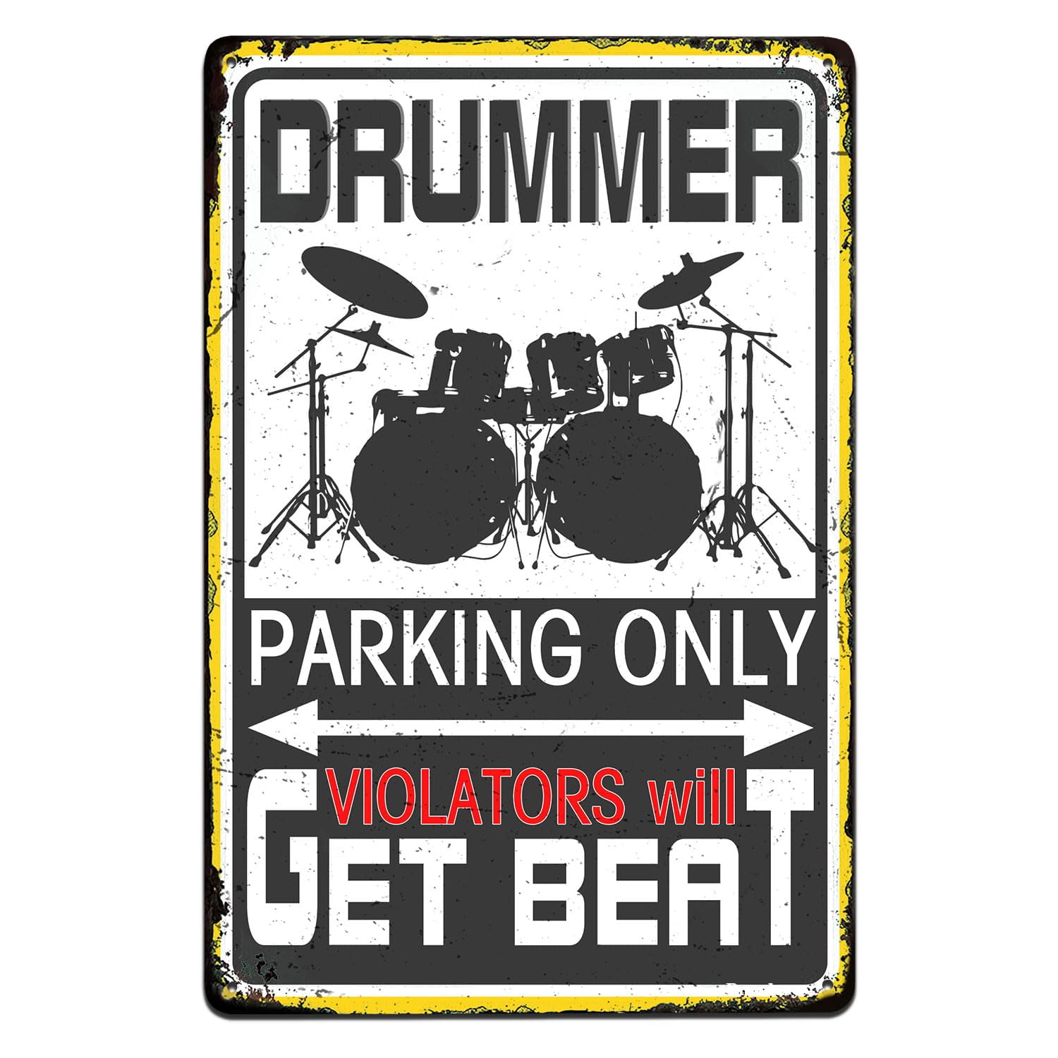 Metal Sign Drummer Parking Only Retro Decor Home Bedroom Bar Cafe Park ...