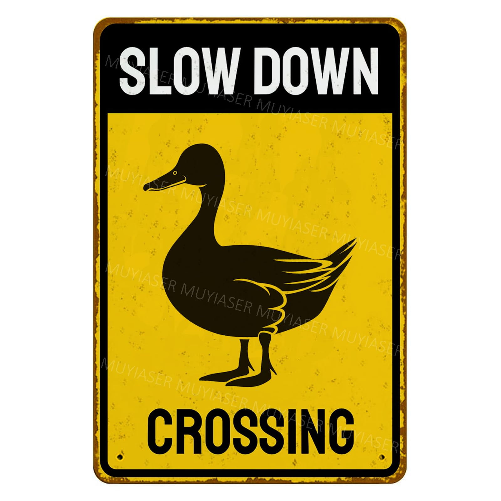 Metal Sign Duck Slow Down Crossing Metal Signs Warning Sign For Fence ...