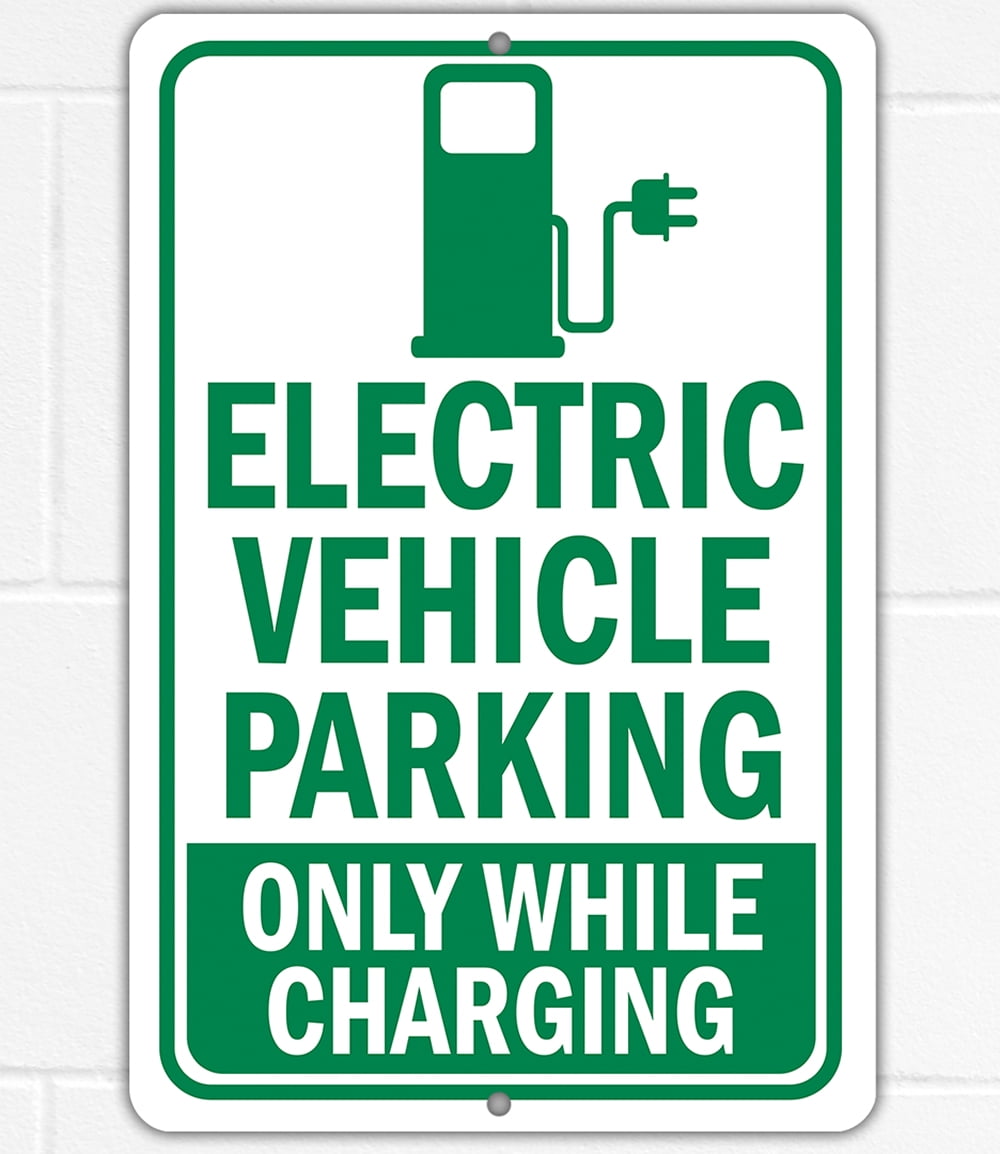 Metal Sign - Electric Vehicle Parking While Charging - Tesla Electric ...