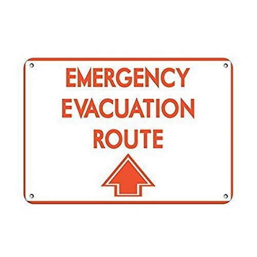 Metal Sign Emergency Evacuation Route with Up Arrow Emergency Size: 16 ...