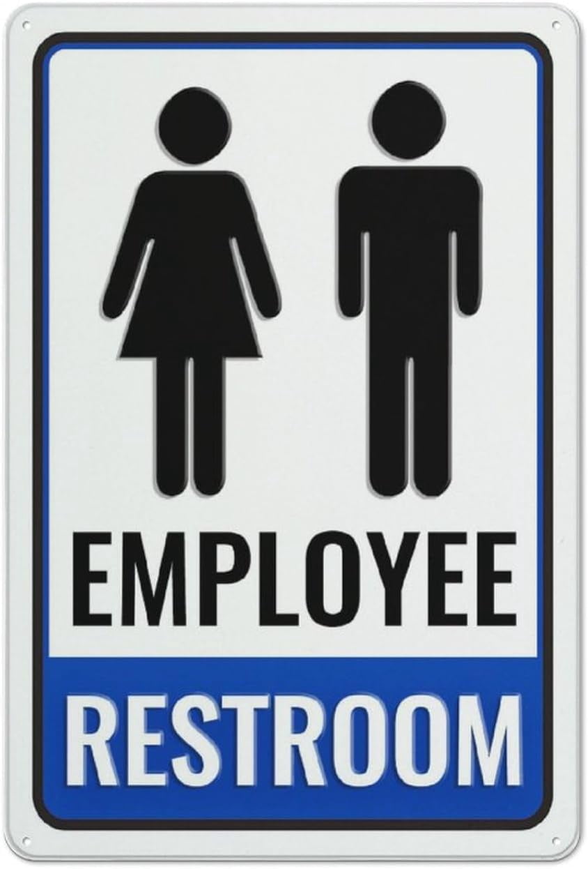 Metal Sign Employee Restroom Wall Or Door Sign Office & Workspace ...