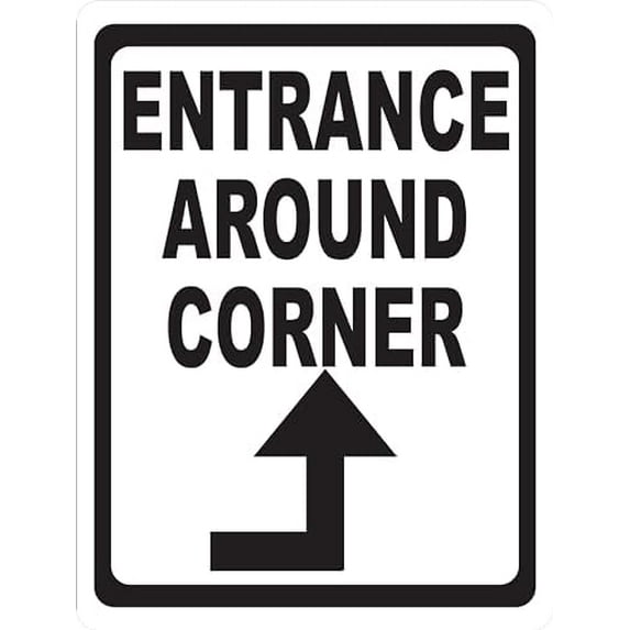 Metal Sign Entrance Around Corner with Up Arrow Sign for Outdoor ...