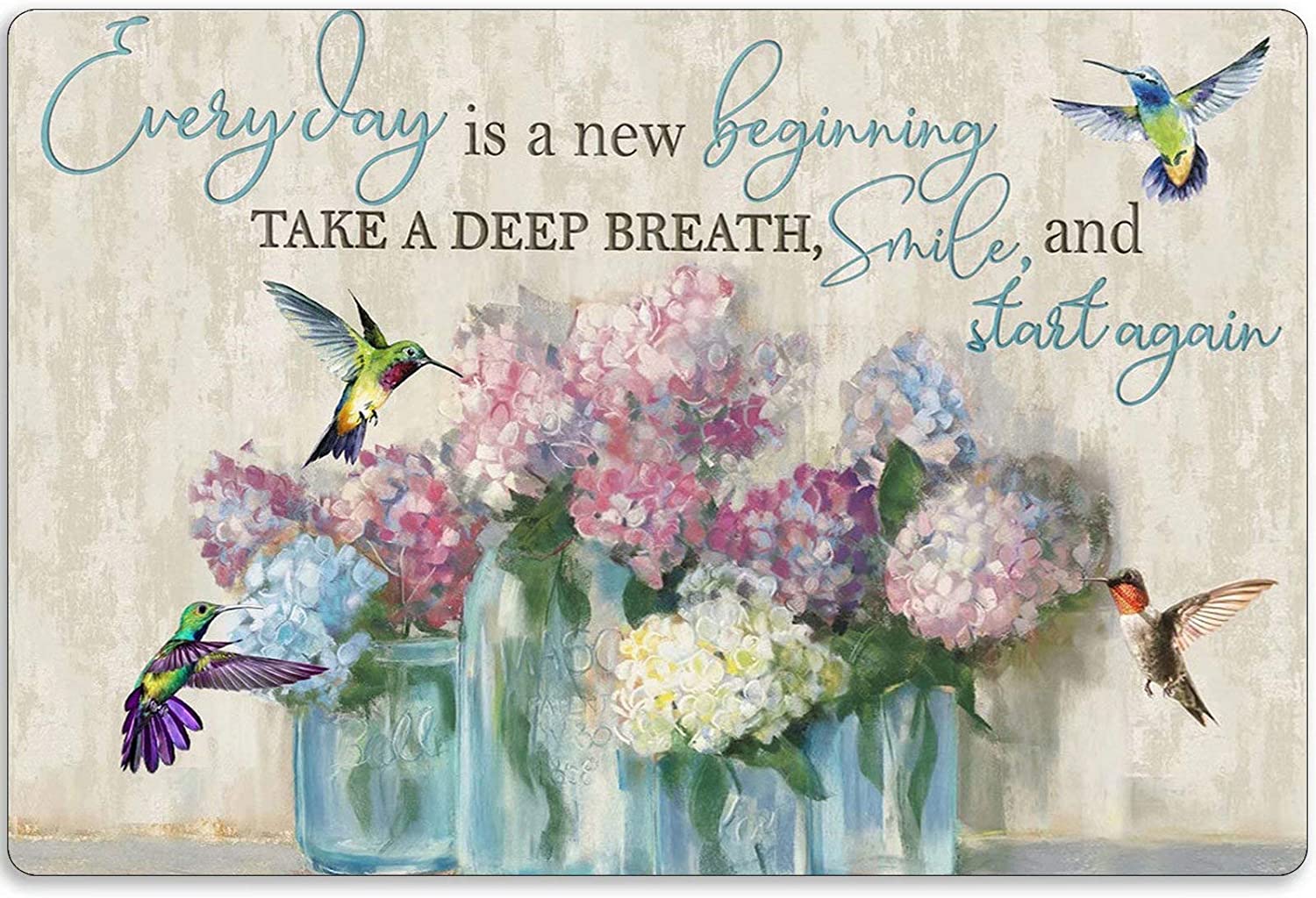 Metal Sign Every Day Is A New Beginning Vintage Signs Retro Tin Signs ...