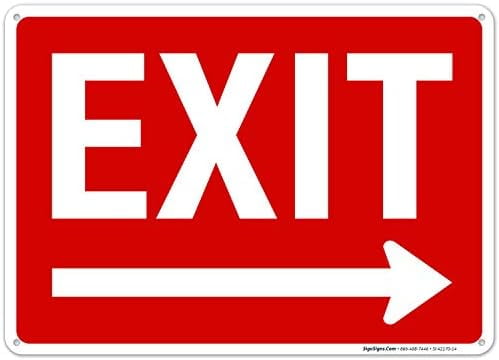 Metal Sign Exit Sign, with Right Arrow Sign Notice Sign Engineer Grade ...