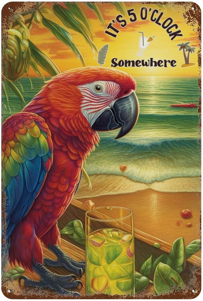 Metal Sign It's Five O'clock Somewhere Gifts Posters Summer Retro ...