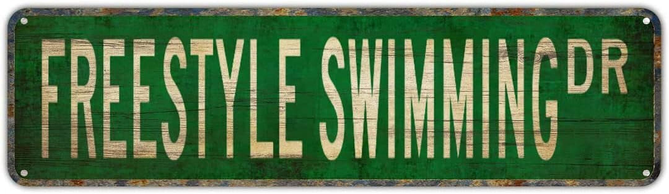 Metal Sign Freestyle Swimming Dr Art Plaque Aluminum Sign Metal Plate ...